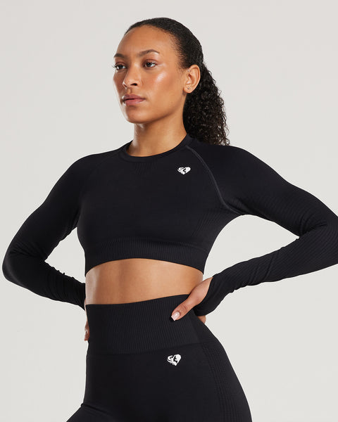 Crop Top Noire POWER pour femme | Women's Best